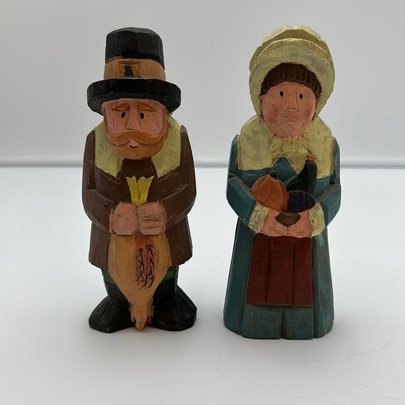 Source Unknown | Holiday | Vintage Set Hand Carved Wood Primitive ...